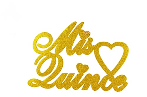 Glitter "Mis Quince Anos" Foam-Wall Hanging-Party Decorations (Gold, XL)