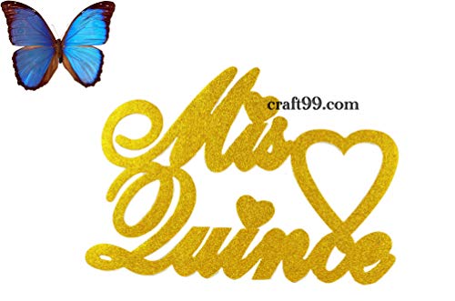 Glitter "Mis Quince Anos" Foam-Wall Hanging-Party Decorations (Gold, XL)