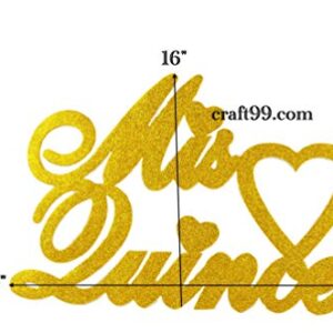 Glitter "Mis Quince Anos" Foam-Wall Hanging-Party Decorations (Gold, XL)