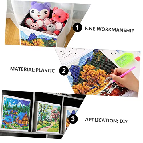 EXCEART Rhinestone Craft 1 Set Box Folding Embroidery Organizer Drill Foldable Beads Art Storage Case Drilling Painting Paintings Kit DIY Diamond Tools Desktop Point Beads Painting Box