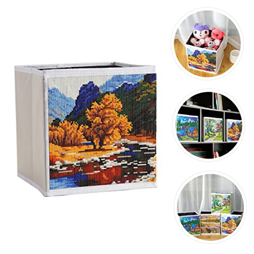 EXCEART Rhinestone Craft 1 Set Box Folding Embroidery Organizer Drill Foldable Beads Art Storage Case Drilling Painting Paintings Kit DIY Diamond Tools Desktop Point Beads Painting Box