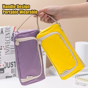 Large Capacity Pencil Case Pencil Pouch Handheld Pen Bag Cosmetic Portable Bag for Office School Teen Girl Boy (Yellow)