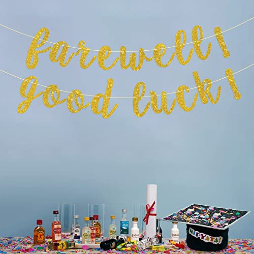 Dill-Dall Farewell Good Luck Banner, Farewell Banner, Going Away Party / Retirement / Graduation / Moving / Job Changing Party Decorations （Gold）