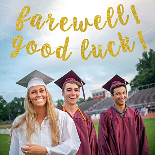 Dill-Dall Farewell Good Luck Banner, Farewell Banner, Going Away Party / Retirement / Graduation / Moving / Job Changing Party Decorations （Gold）