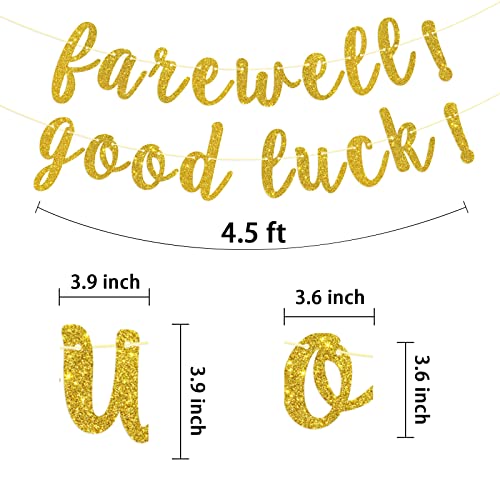 Dill-Dall Farewell Good Luck Banner, Farewell Banner, Going Away Party / Retirement / Graduation / Moving / Job Changing Party Decorations （Gold）