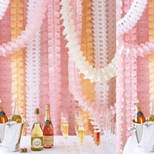 9 Pcs Four-Leaf Paper Garland Reusable Foldable Towel Garlands Streamers for Wedding and Event Party Decorations Hanging Paper Flowers Decorative,3.6M / 11.81 FT