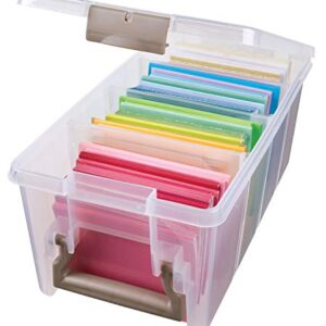 ArtBin 6925AB Semi Satchel with 3 Removable Dividers, Portable Art & Craft Organizer with Handle, Clear & ArtBin 6934AB Marker Storage Satchel with Marker Organizer Tray, Art & Craft Organizer, Clear