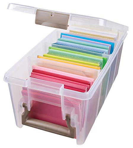 ArtBin 6925AB Semi Satchel with 3 Removable Dividers, Portable Art & Craft Organizer with Handle, Clear & ArtBin 6934AB Marker Storage Satchel with Marker Organizer Tray, Art & Craft Organizer, Clear