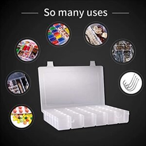 Juvielich Clear Plastic Organizer Box 24 Fixed Grids Storage Container Jewelry Box for Beads Art DIY Crafts Jewelry Fishing Tackles 7.68"x5.31"x0.98"(LxWxH) 2PCS