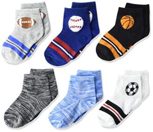 cherokee workwear baby boys cherokee 6 pack shorty casual sock, space dye multi, 2-4t us