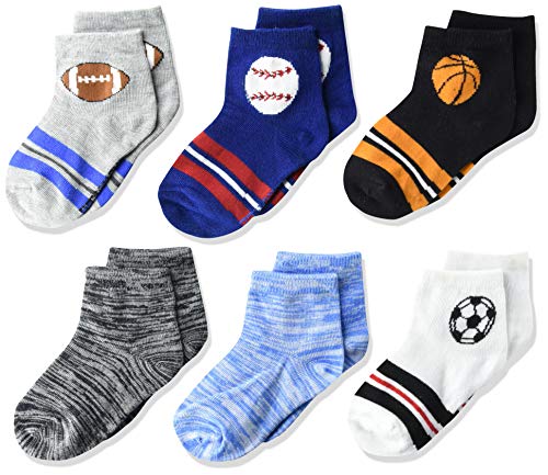 Cherokee Workwear baby boys Cherokee 6 Pack Shorty Casual Sock, Space Dye Multi, 2-4T US