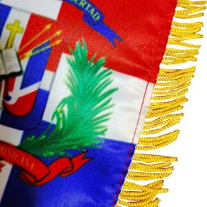 2 Pack Dominican Republic Window Hanging Flag 4 X 6 Inch,Dominica Small Mini Car Banner Flag,Fringed & Double Sided Hanging Flag with no Suction Cup,Car Home Decoration,International Festival Party