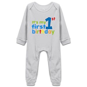 doqoseshy it’s my first birthday unisex baby onesie bodysuit cotton oufit short sleeve/sleeveless/long sleeve romper