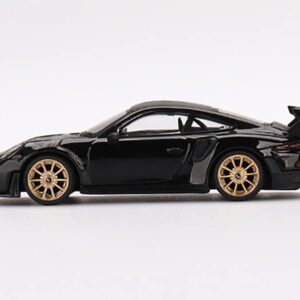 911 (991) GT2 RS Weissach Package Black with Carbon Stripes Ltd Ed to 3960 pcs Worldwide 1/64 Diecast Model Car by True Scale Miniatures MGT00401