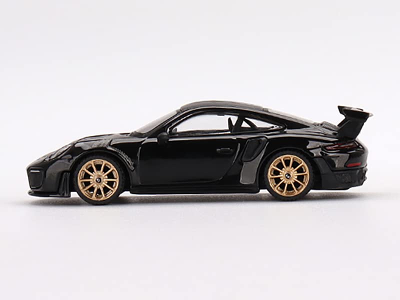 911 (991) GT2 RS Weissach Package Black with Carbon Stripes Ltd Ed to 3960 pcs Worldwide 1/64 Diecast Model Car by True Scale Miniatures MGT00401