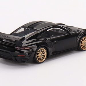 911 (991) GT2 RS Weissach Package Black with Carbon Stripes Ltd Ed to 3960 pcs Worldwide 1/64 Diecast Model Car by True Scale Miniatures MGT00401