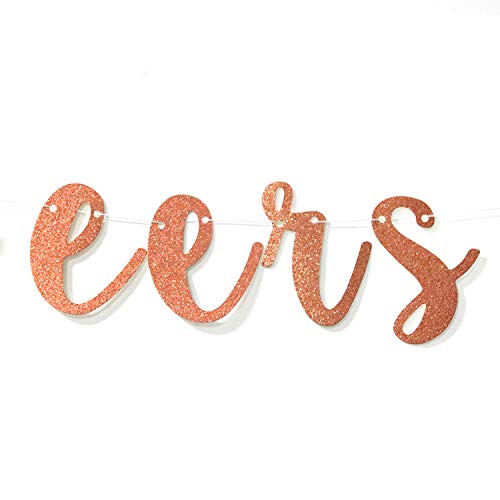 Rose Gold Glitter Cheers to 15 Years Banner, Happy 15th Birthday Bunting Garlands,15th Anniversary Party Decoration Supplies(Pre -Strung)