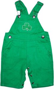 creative knitwear irish baby shamrock long leg overalls