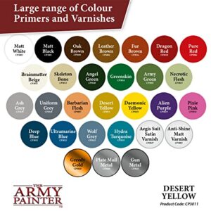 The Army Painter Color Primer Spray Paint, Desert Yellow, 400ml, 13.5oz - Acrylic Spray Undercoat for Miniature Painting - Spray Primer for Plastic Miniatures