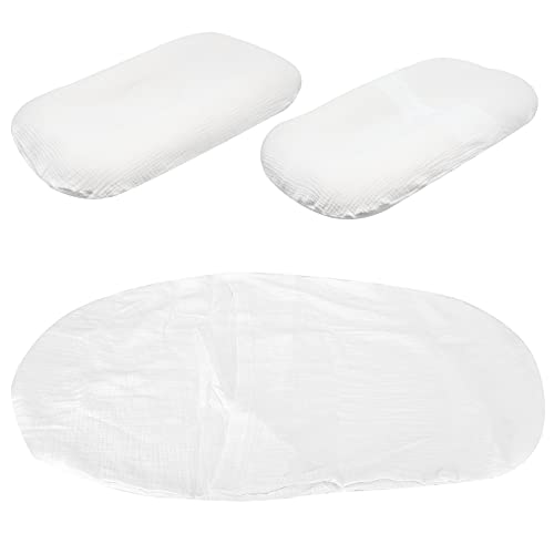 Newborn Lounger Cover,Organic Cotton Muslin Lounger Pillow Case for Babies (White)