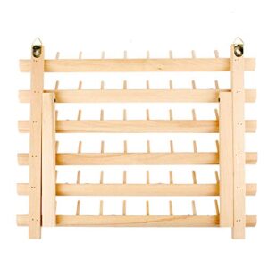 BAENRCY 4-Pack 60-Spool Wooden Thread Holder Sewing and Embroidery Thread Rack and Organizer Thread Rack for Sewing with Hook