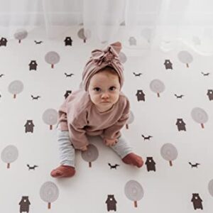 Grace & Maggie Large Baby Play Mat in Forrest Grey - Foam Mat for Baby to Play on Floor, Soft Play Mats for Babies and Toddlers Crawling Infant, Waterproof, Non-Slip, Hypoallergenic Baby Playmat