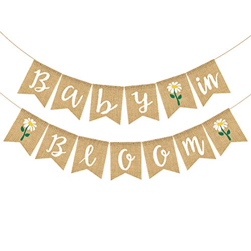 FUNZZY Baby in Bloom Banner Baby Welcome Boy Girl Banner Welcome Baby Garland for Boys Girls Baby Shower Decorations