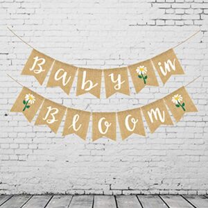 FUNZZY Baby in Bloom Banner Baby Welcome Boy Girl Banner Welcome Baby Garland for Boys Girls Baby Shower Decorations