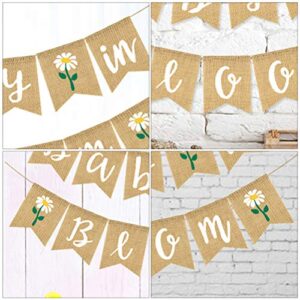 FUNZZY Baby in Bloom Banner Baby Welcome Boy Girl Banner Welcome Baby Garland for Boys Girls Baby Shower Decorations