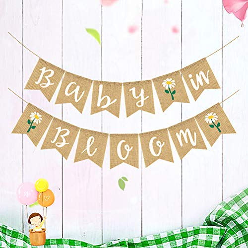 FUNZZY Baby in Bloom Banner Baby Welcome Boy Girl Banner Welcome Baby Garland for Boys Girls Baby Shower Decorations