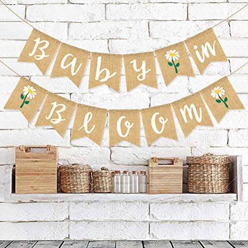 FUNZZY Baby in Bloom Banner Baby Welcome Boy Girl Banner Welcome Baby Garland for Boys Girls Baby Shower Decorations