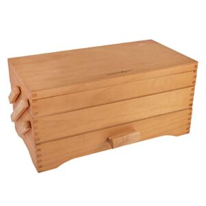 milward pine wood cantilever craft box – magnetic closure box size: (d/w/h): 17 x 38 x 18cm