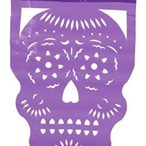 Paper Full of Wishes Day of The Dead Plastic Papel Picado 2pk Cabezita Calavera I 12 Plastic Panels per Banner I Each Banner over 12ft Hanging