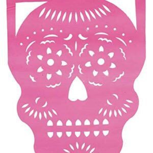 Paper Full of Wishes Day of The Dead Plastic Papel Picado 2pk Cabezita Calavera I 12 Plastic Panels per Banner I Each Banner over 12ft Hanging