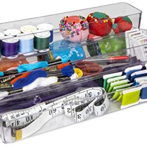 ArtBin 6959AG 2-in-1 Wall and Desktop Organizer, Stadium Wall-Mountable Desktop Organizer, Clear, 1 Organizer