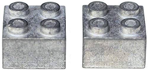 Pinewood Pro Zinc Brick Weights for Pinewood Derby and Lego Derby Car Racing Two 2x2 Bricks .88oz Total Weight