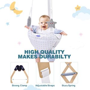 BF780 Baby Doorway Jumper, Durable Door Bouncer & Swing, Baby Jumper with Door Clamp Adjustable Strap, Easy to Use Exerciser for Infants Toddlers for 6-24 Months(Dark Grey)