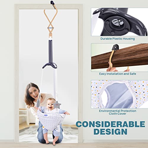 BF780 Baby Doorway Jumper, Durable Door Bouncer & Swing, Baby Jumper with Door Clamp Adjustable Strap, Easy to Use Exerciser for Infants Toddlers for 6-24 Months(Dark Grey)