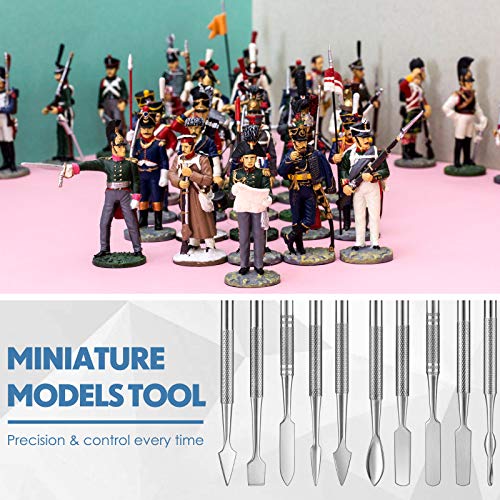 5 Pieces Miniature Sculpting Tools Set Mini Stainless Steel Double-Headed Tool for Model and Convert Plastic, Resin and Metal Tabletop War Game Miniatures Models