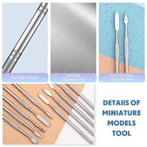 5 Pieces Miniature Sculpting Tools Set Mini Stainless Steel Double-Headed Tool for Model and Convert Plastic, Resin and Metal Tabletop War Game Miniatures Models