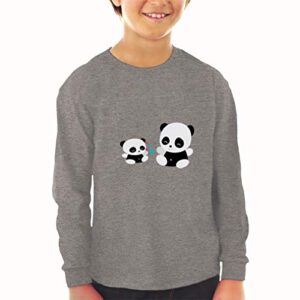 Kids Long Sleeve T Shirt Woodland Panda Cute Baby Love Funny Humor Baby Love Cotton Girls & Boys Clothes Funny Graphic Tee Oxford Gray Design Only 3T