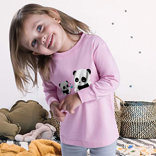 Kids Long Sleeve T Shirt Woodland Panda Cute Baby Love Funny Humor Baby Love Cotton Girls & Boys Clothes Funny Graphic Tee Oxford Gray Design Only 3T