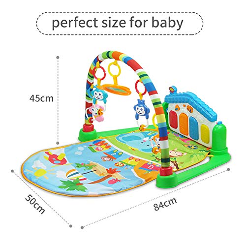 WYSWYG Baby Play Mat Baby Play Gym Activity Mat Kick and Play Piano Gym Activity Center for Baby with Music and Light 0 3 6 12 Months