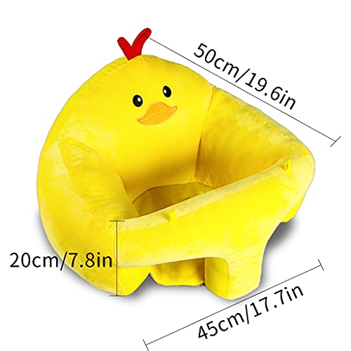 Blublu Park Baby Support Seat Chair, Plush Cute Soft Animals Shaped Learning to Sit Chair Keep Sitting Posture Comfortable for Toddler, Yellow Duck