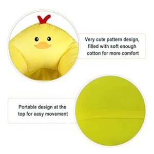 Blublu Park Baby Support Seat Chair, Plush Cute Soft Animals Shaped Learning to Sit Chair Keep Sitting Posture Comfortable for Toddler, Yellow Duck