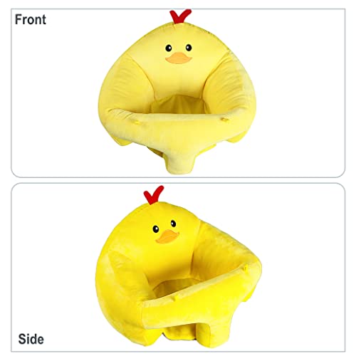 Blublu Park Baby Support Seat Chair, Plush Cute Soft Animals Shaped Learning to Sit Chair Keep Sitting Posture Comfortable for Toddler, Yellow Duck