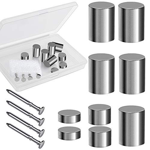 Ruisita 3.25 Ounces Tungsten Weights Polished Speed Axles Kit 3/8 Inch Incremental Cylinders Weights and 4 Pieces Polished Axles to Optimize Your Car Speed