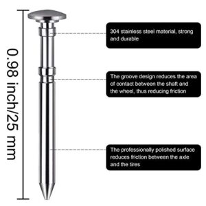 Ruisita 3.25 Ounces Tungsten Weights Polished Speed Axles Kit 3/8 Inch Incremental Cylinders Weights and 4 Pieces Polished Axles to Optimize Your Car Speed