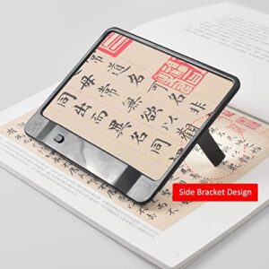 DNIEBW Eye Candy Magnifier Folding Handheld 3X Large Rectangle Lighted Magnifier with Side Bracket for Macular Degeneration Seniors Reading Newspaper, Books, Lighted Gift for Low Visions