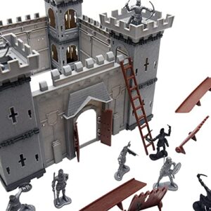 CfoPiryx Medieval Castle Toys,Knight Game Soldier Model Building Accessories, DIY Assembled Castle Model Set,Playset Gifts